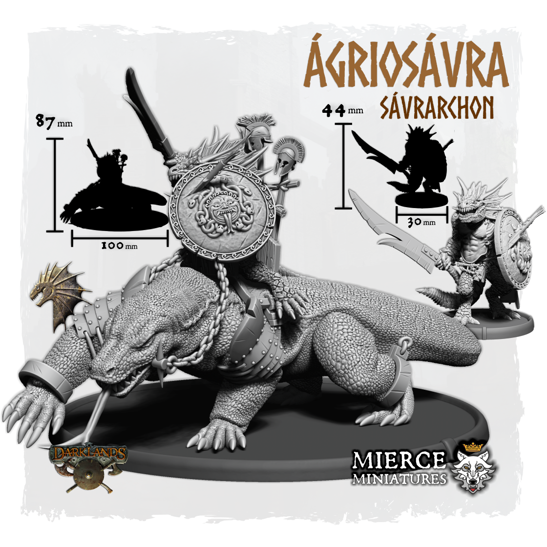 Darklands - Khthones - Ágriosávra, Sávrarchon – Mierce Miniatures