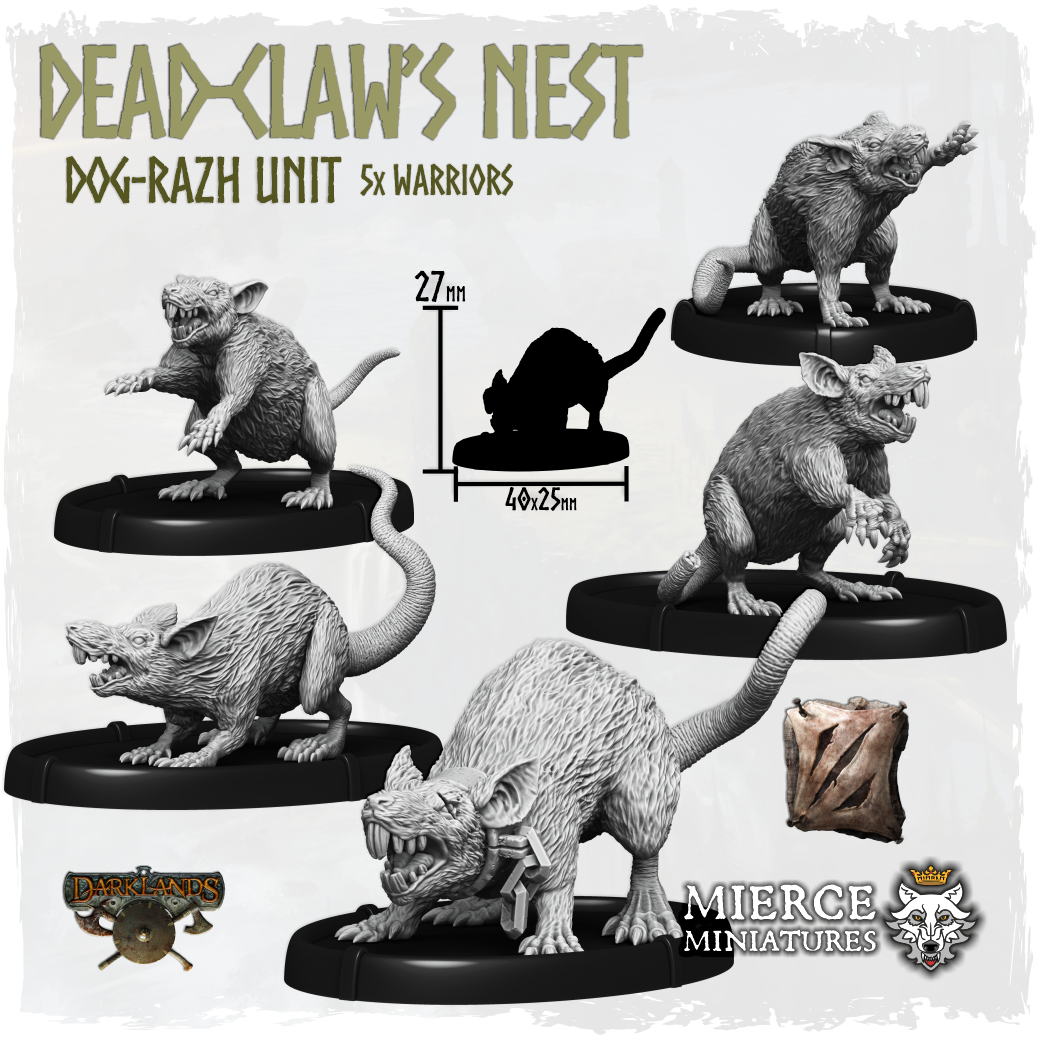 Darklands - Vras - Dead-Claw's Nest, Dog-Razh Unit – Mierce Miniatures